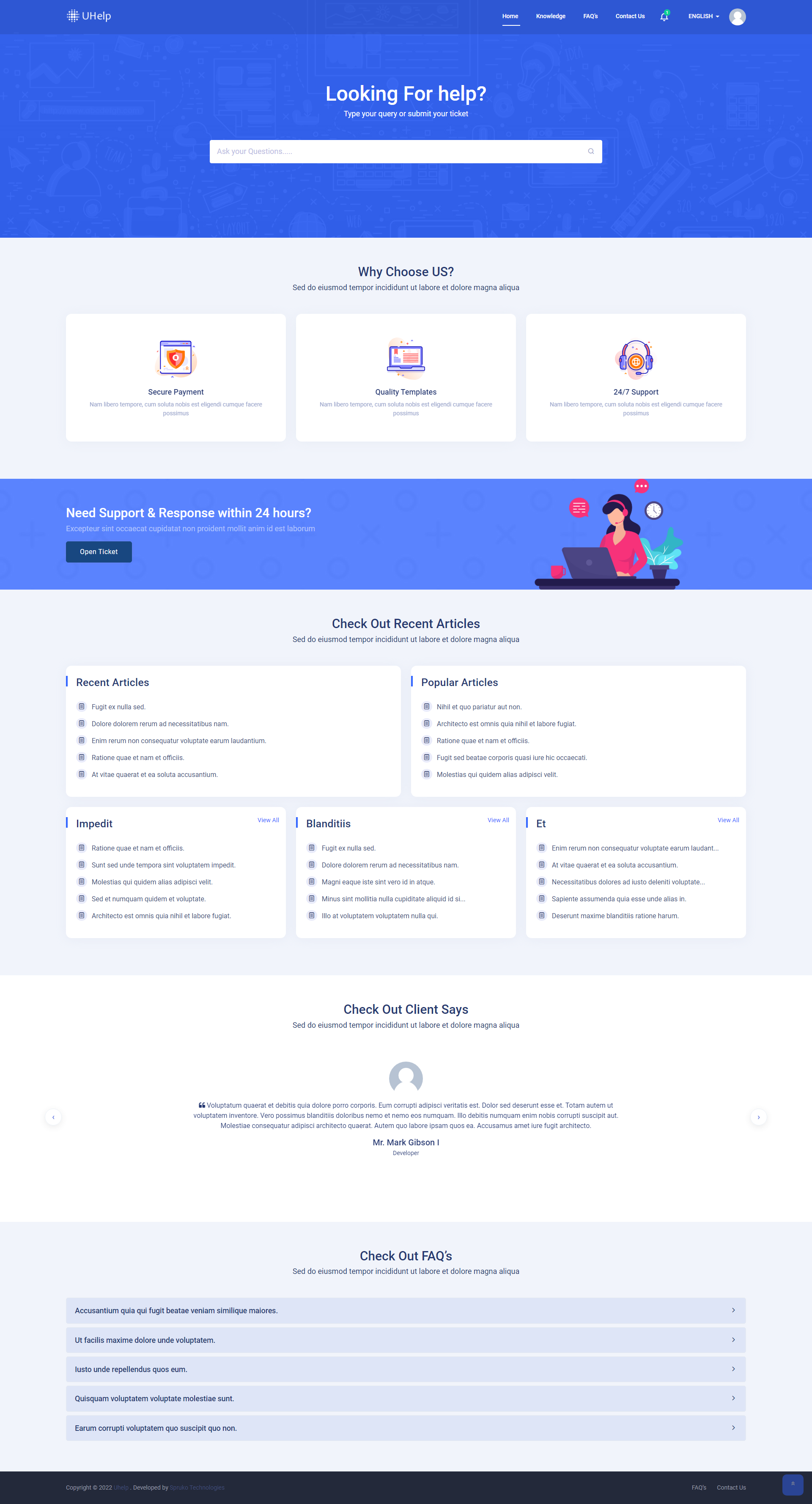 Uhelp - Helpdesk Support Ticketing System by SPRUKO | CodeCanyon